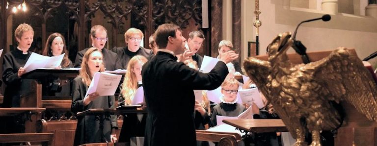 Choir sing Choral Evensong at Gloucester Cathedral